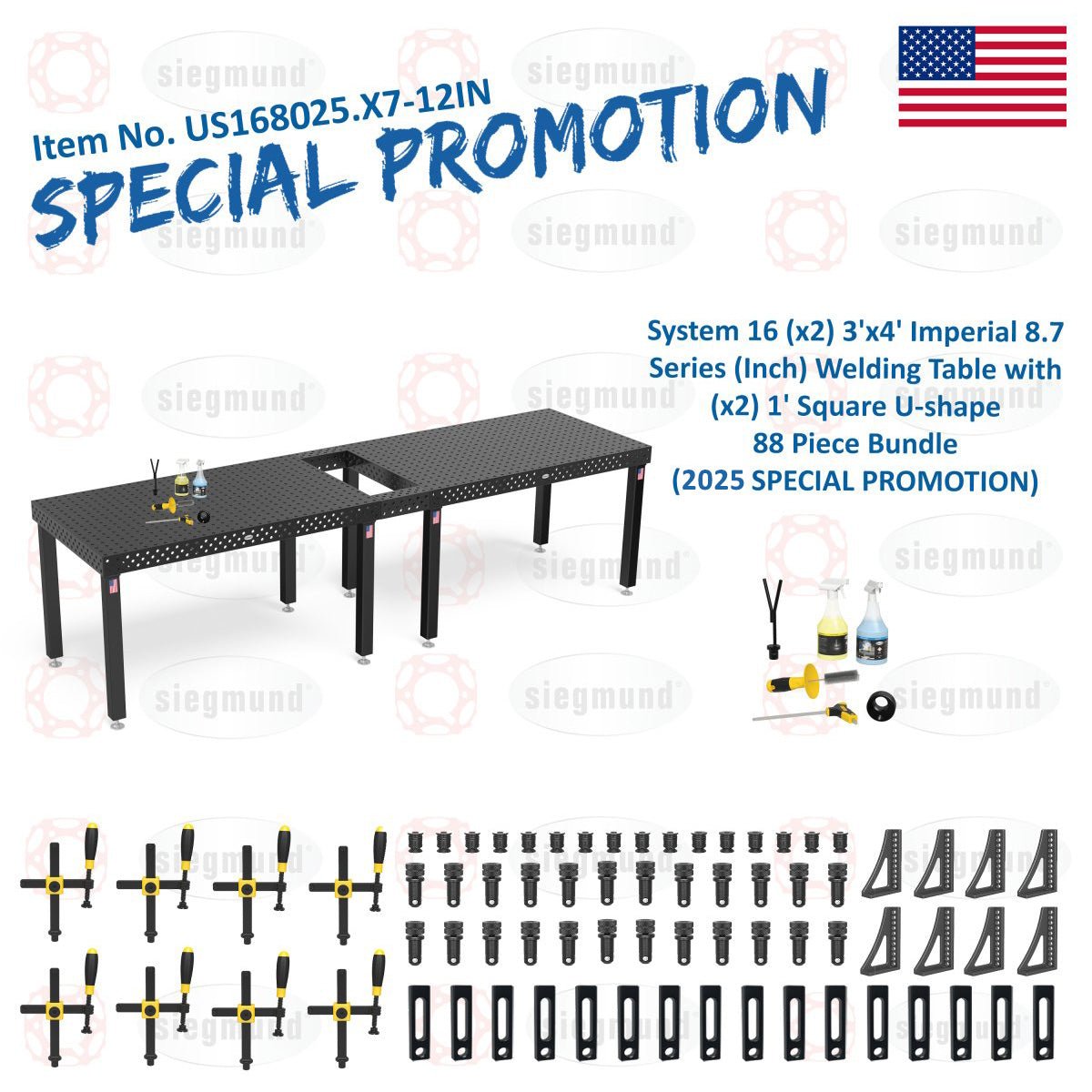 System 16 (x2) 3'x4' (36"x48') Imperial 8.7 Series (Inch) Welding Tabl – SWAG Off Road